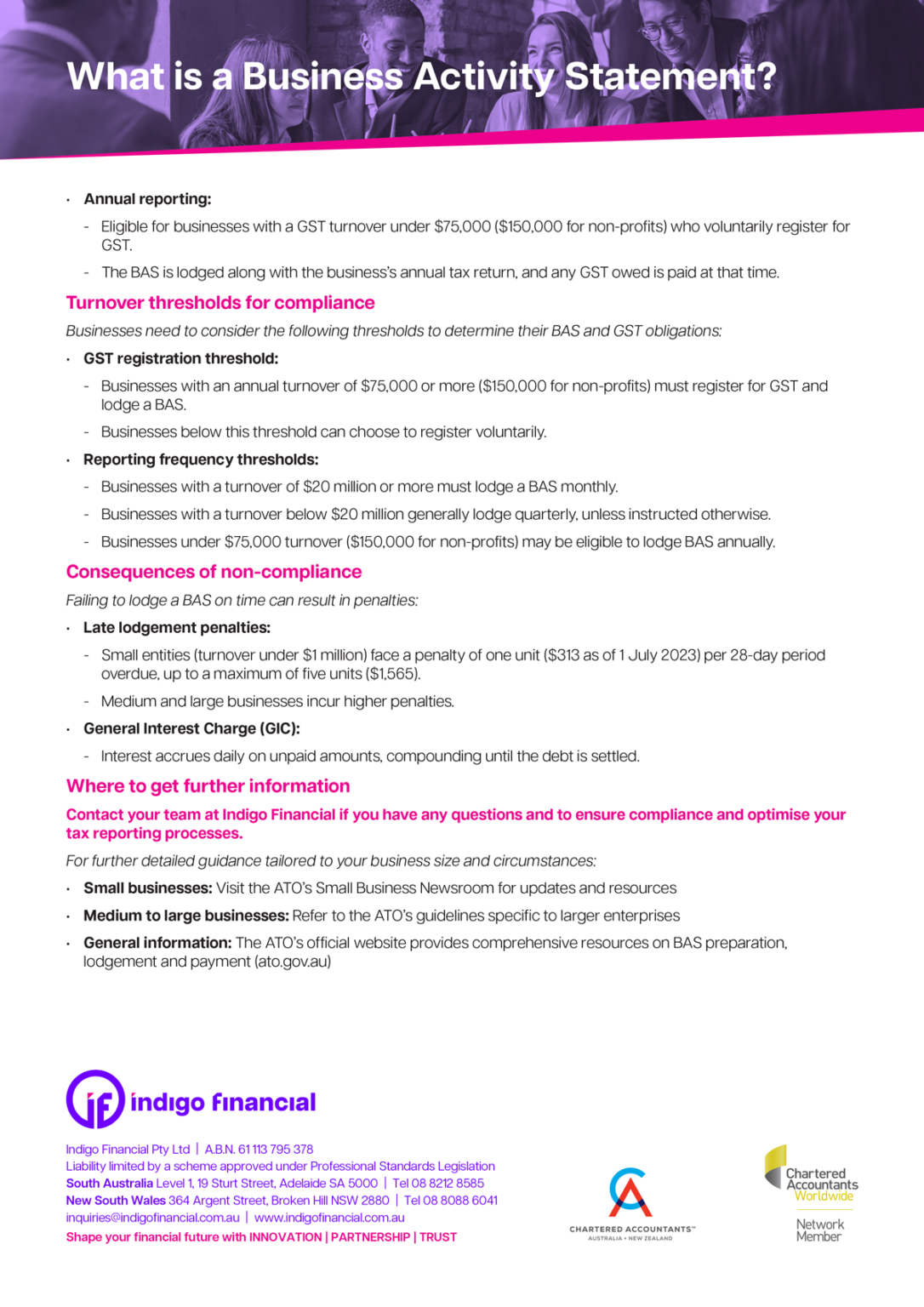 What is a Business Activity Statement? - Indigo Financial