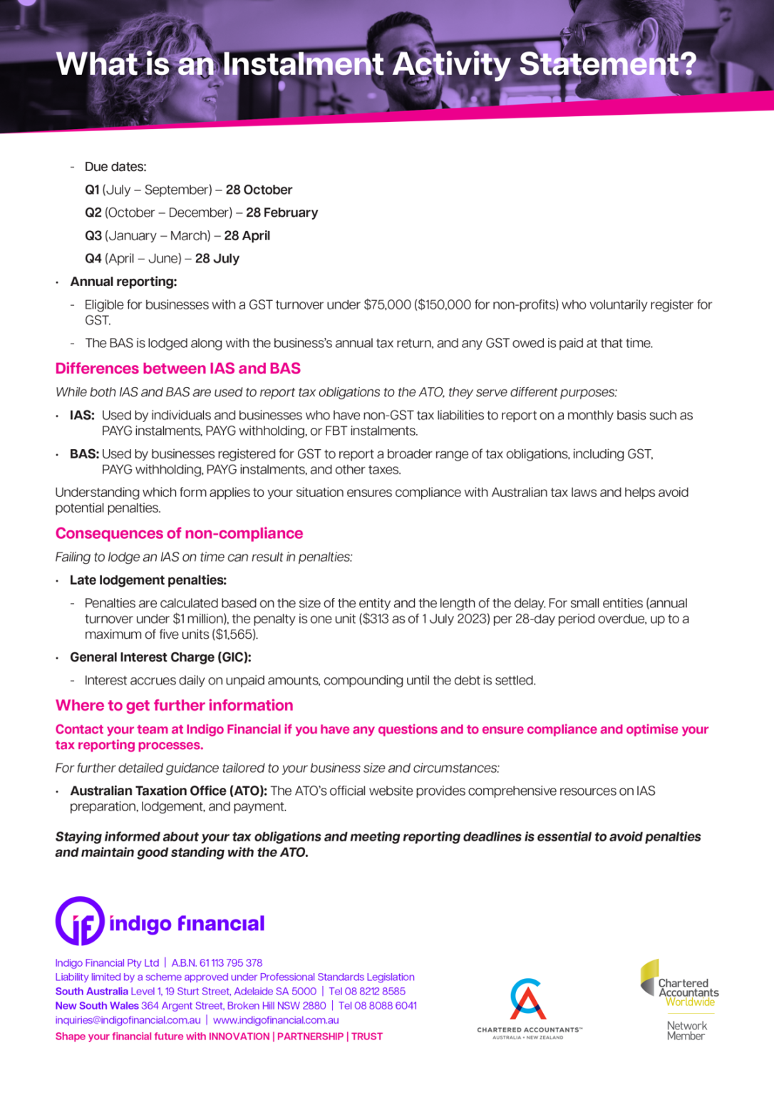 What is an Instalment Activity Statement? - Indigo Financial