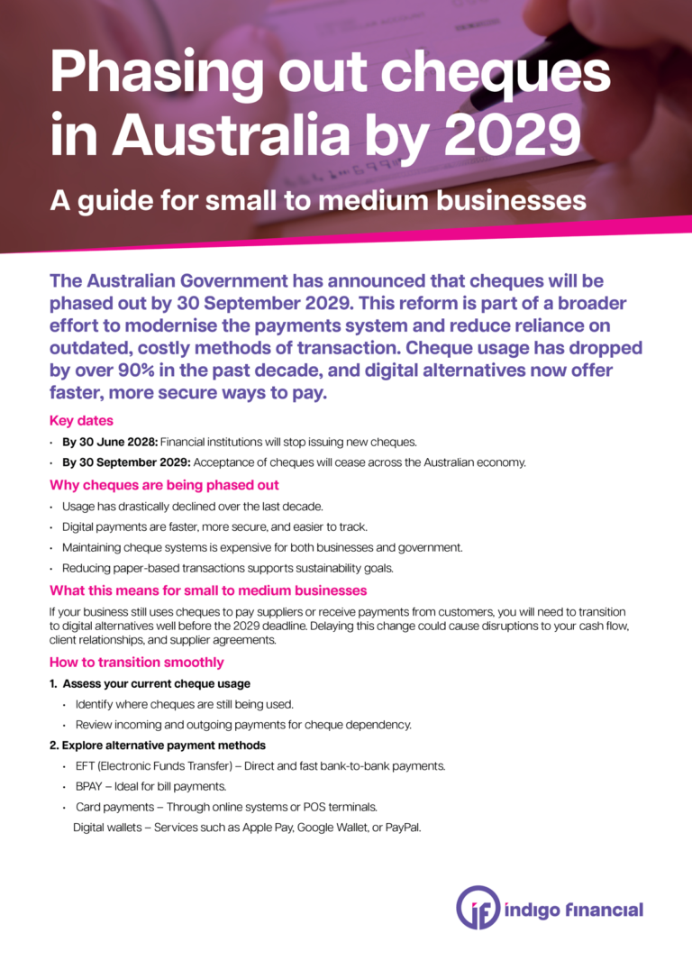Phasing out cheques in Australia by 2029 – a guide for small to medium ...